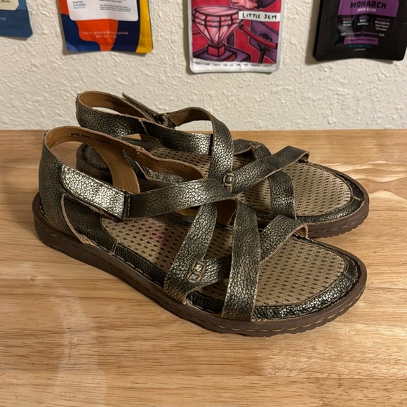 Born | Shoes | Born Trinidad Stappy Sandal Gold Metallic Womens 8 ...